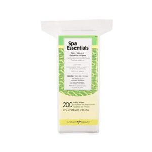 graham spa essentials nonwoven esthetic wipes 4 x 4, 200 count