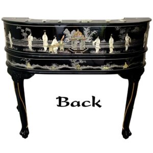 Oriental Furniture Black Lacquer Ladies Desk w/ Mother of Pearl