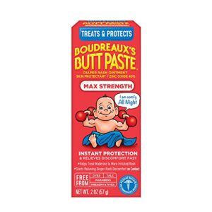 boudreaux's butt paste maximum strength diaper rash cream, ointment for baby, 2 oz tube