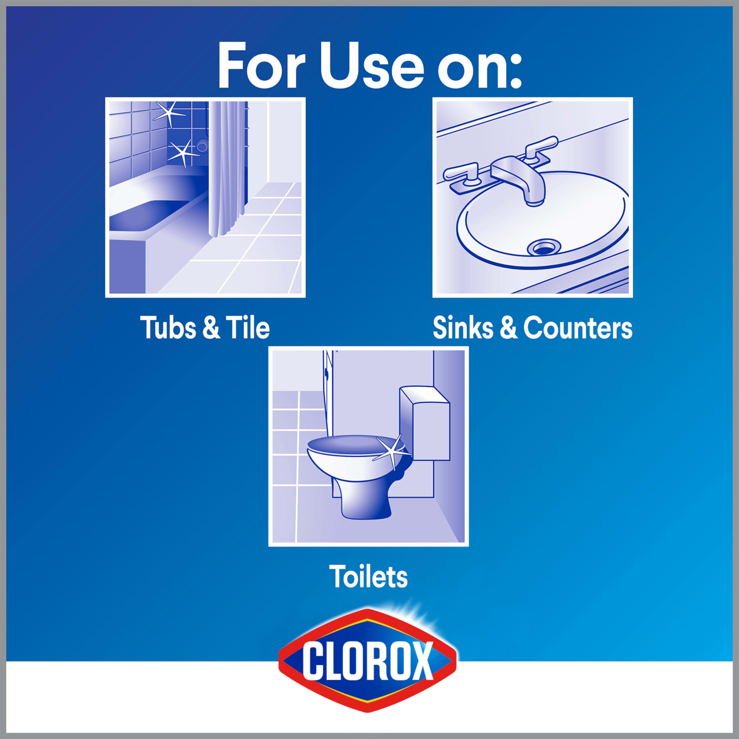 Clorox Disinfecting Bathroom Foamer with Bleach Original, Household Essentials, 30 Ounce Spray Bottle (Package May Vary)