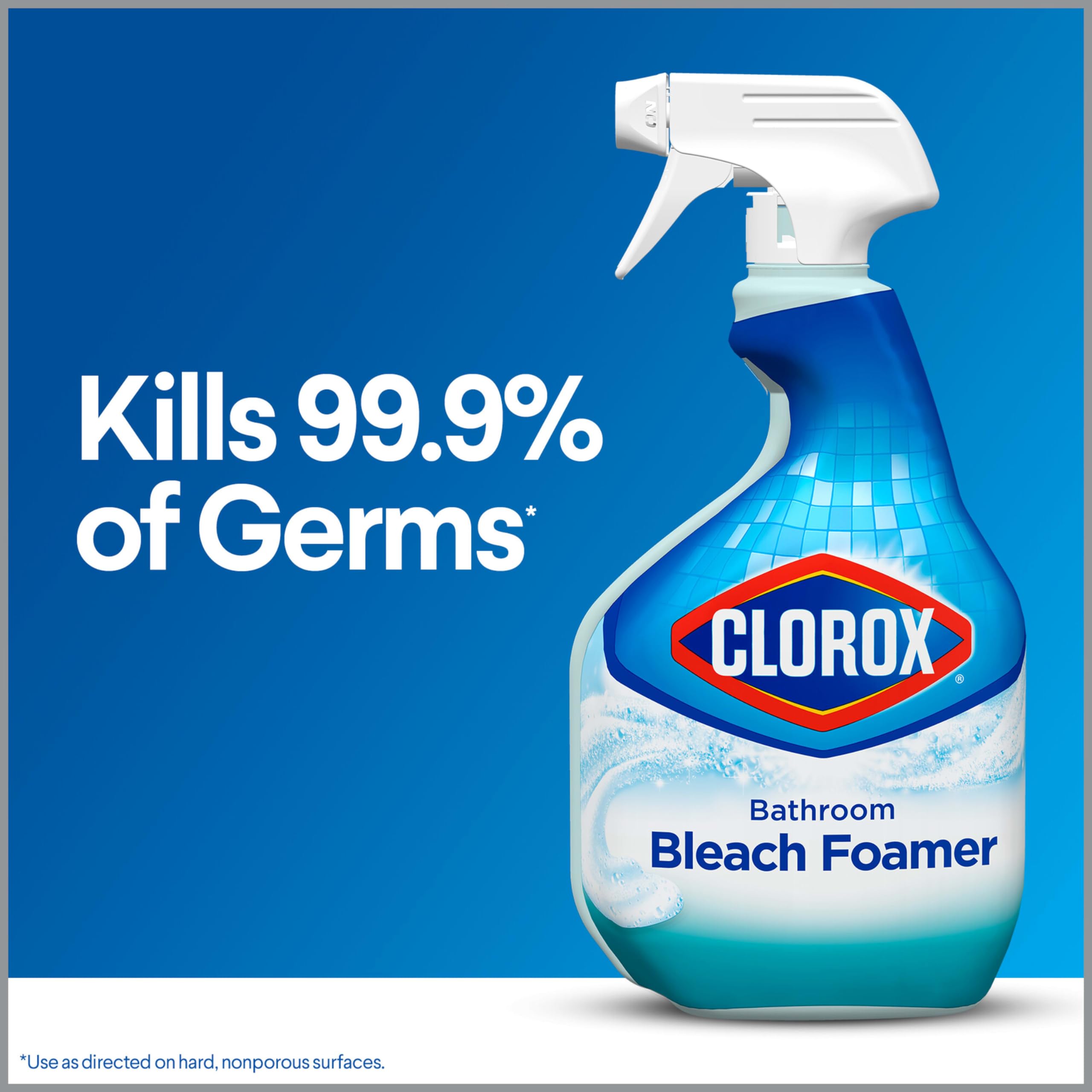 Clorox Disinfecting Bathroom Foamer with Bleach Original, Household Essentials, 30 Ounce Spray Bottle (Package May Vary)