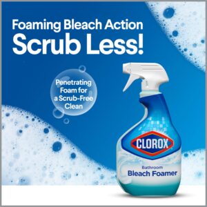 Clorox Disinfecting Bathroom Foamer with Bleach Original, Household Essentials, 30 Ounce Spray Bottle (Package May Vary)