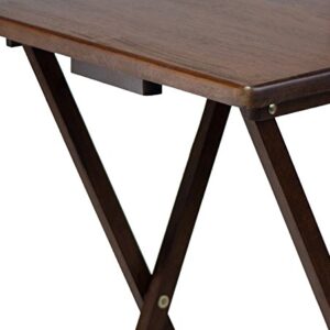 Winsome Wood Snack Table, Antique Walnut Finish, Set of 4