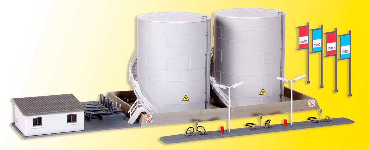 Kibri N Scale Twin Fuel Tanks w/Loading Facility - Kit