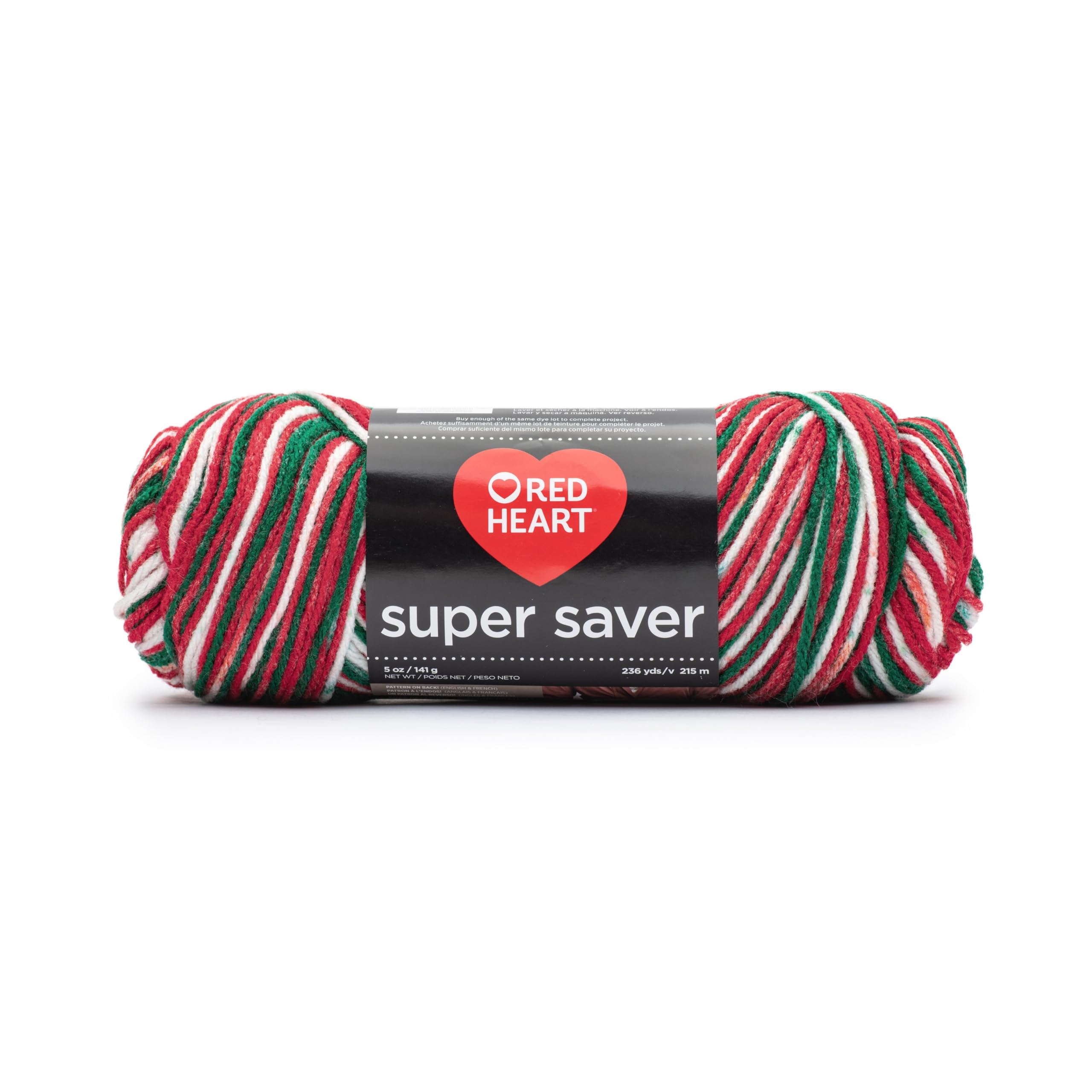 RED HEART Super Saver Yarn, Mistletoe Print