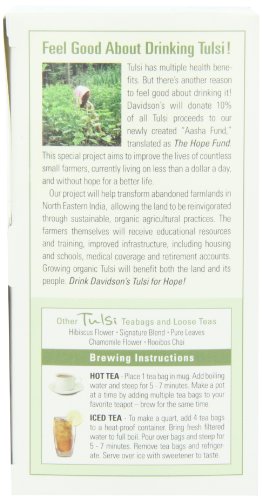 Davidson's Organics, Tulsi Spicy Green, 25-count Tea Bags, Pack of 6