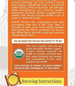 Davidson's Organics, White Peach, 25-count Tea Bags, Pack of 6