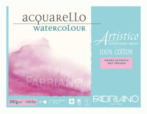 fabriano atw bl echtbuetten watercolour paper hahn emuehl 4co 5 x 7-inch, white