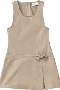 classroom big girls' zig zag jumper printed dress, khaki, 8