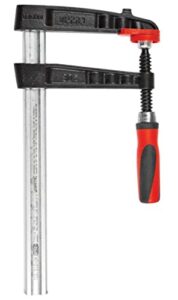 bessey bessey gscc4pk-c clamp set for woodworking, f-style with wood handle, replaceable pads, 2 x 6 in and 2 x 12 in, 600 lb, red/black/silver