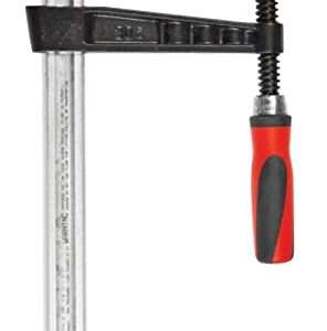 Bessey BESSEY GSCC4PK-C Clamp Set for Woodworking, F-style with Wood Handle, Replaceable Pads, 2 x 6 In and 2 x 12 In, 600 lb, Red/Black/Silver