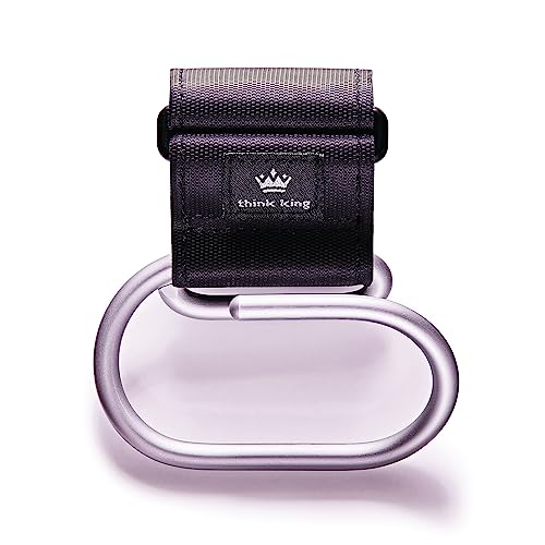 Think King Jumbo Swirly Hook for Strollers/Walkers, Brushed Aluminum/Black