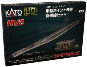 kato usa model train products hv2 unitrack passing siding track set with #6 manual turnout