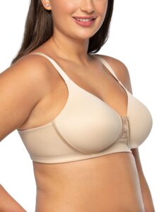 vanity fair womens full figure beauty back smoothing bra, 4-way stretch fabric, lightly lined cups up to h bra, wirefree - beige, 42c us