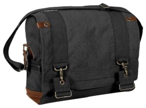 black vintage b-15 pilot messenger bag