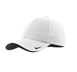 nike mens golf - dri-fit swoosh perforated cap, white hat, white