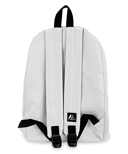 Everest Luggage Basic Backpack, White, Medium