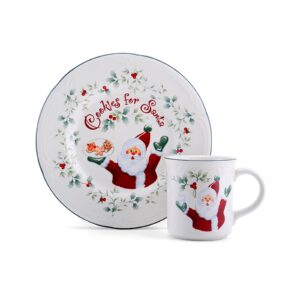 pfaltzgraff winterberry "cookies and milk for santa" set