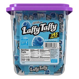 laffy taffy candy, blue raspberry flavored, individually wrapped candy (145 pieces)