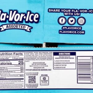 Fla-Vor-Ice Popsicle Variety Pack of 1.5 Oz Freezer Bars, Assorted Flavors, 100 Count