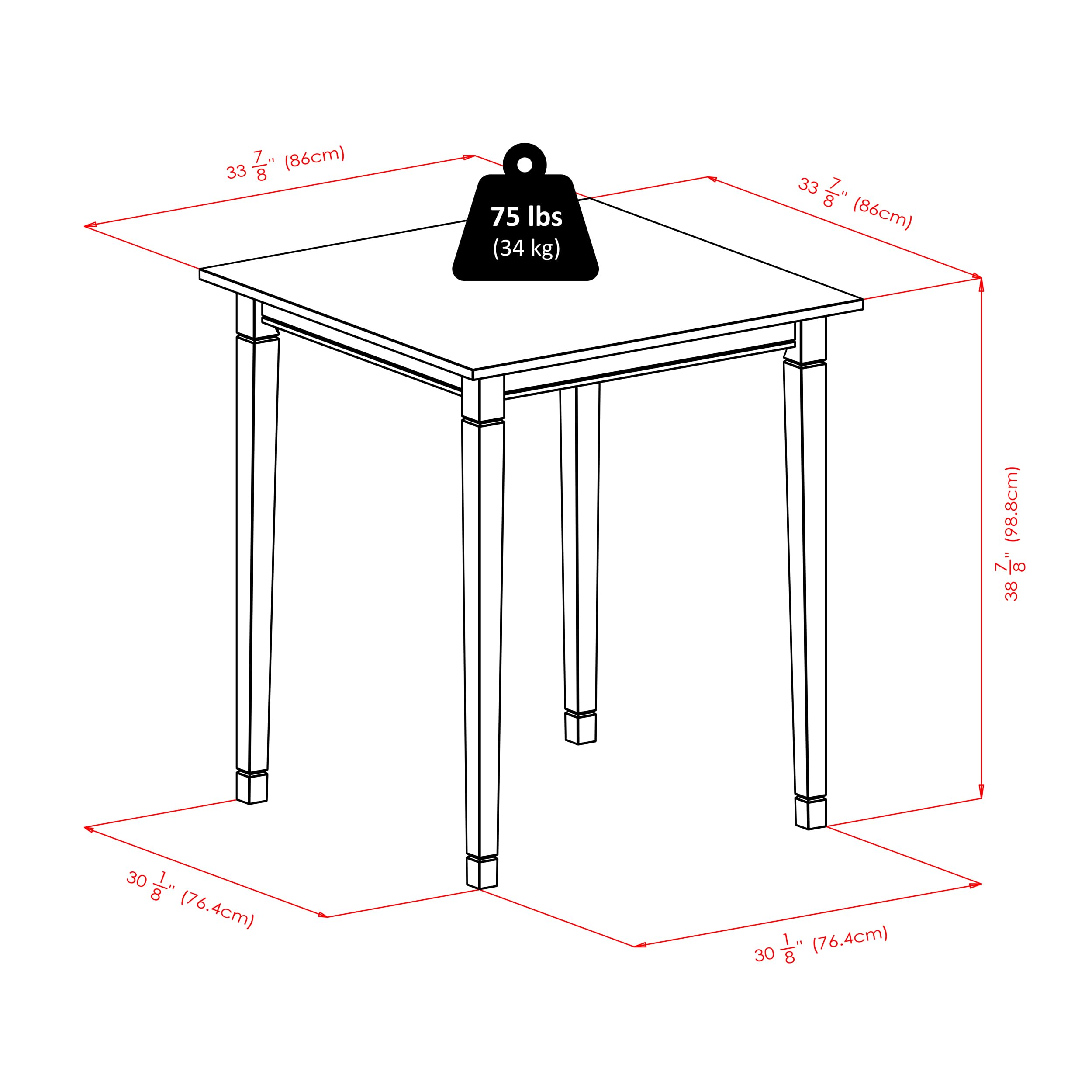 Winsome Kingsgate Dining, 1, Walnut