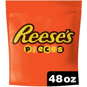 reese's pieces peanut butter in a crunchy shell, candy bulk bag, 48 oz