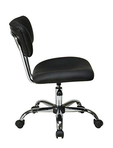 OSP Home Furnishings Vista Office Task Chair with Pneumatic Height Adjustment and Full Swivel, Black Vinyl