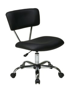 osp home furnishings vista office task chair with pneumatic height adjustment and full swivel, black vinyl