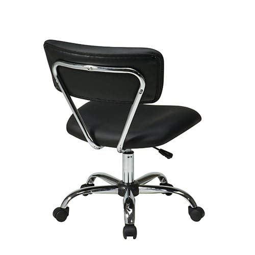 OSP Home Furnishings Vista Office Task Chair with Pneumatic Height Adjustment and Full Swivel, Black Vinyl