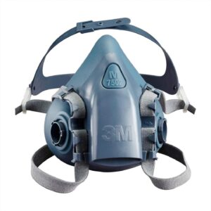 3m 7503 large silicone ultimate half mask 7500 series reusable respirator with cool flow exhalation valve, 4 point harness and bayonet connection, english, 15.34 fl. oz., plastic, 5.8" x 10" x 7"