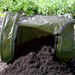 Tierra Garden Haxnicks Roll-Mix Composter, Compost Tumbler, Green, 41-Gallon Capacity (26 Inches Wide), Home Compost with Simple Compost Bin, Compost Bins Outdoor, 50-1500