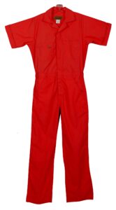 five rock poplin short sleeve unlined coverall relaxed fit in red 5xl