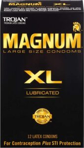 trojan magnum xl lubricated premium latex condoms 12 each