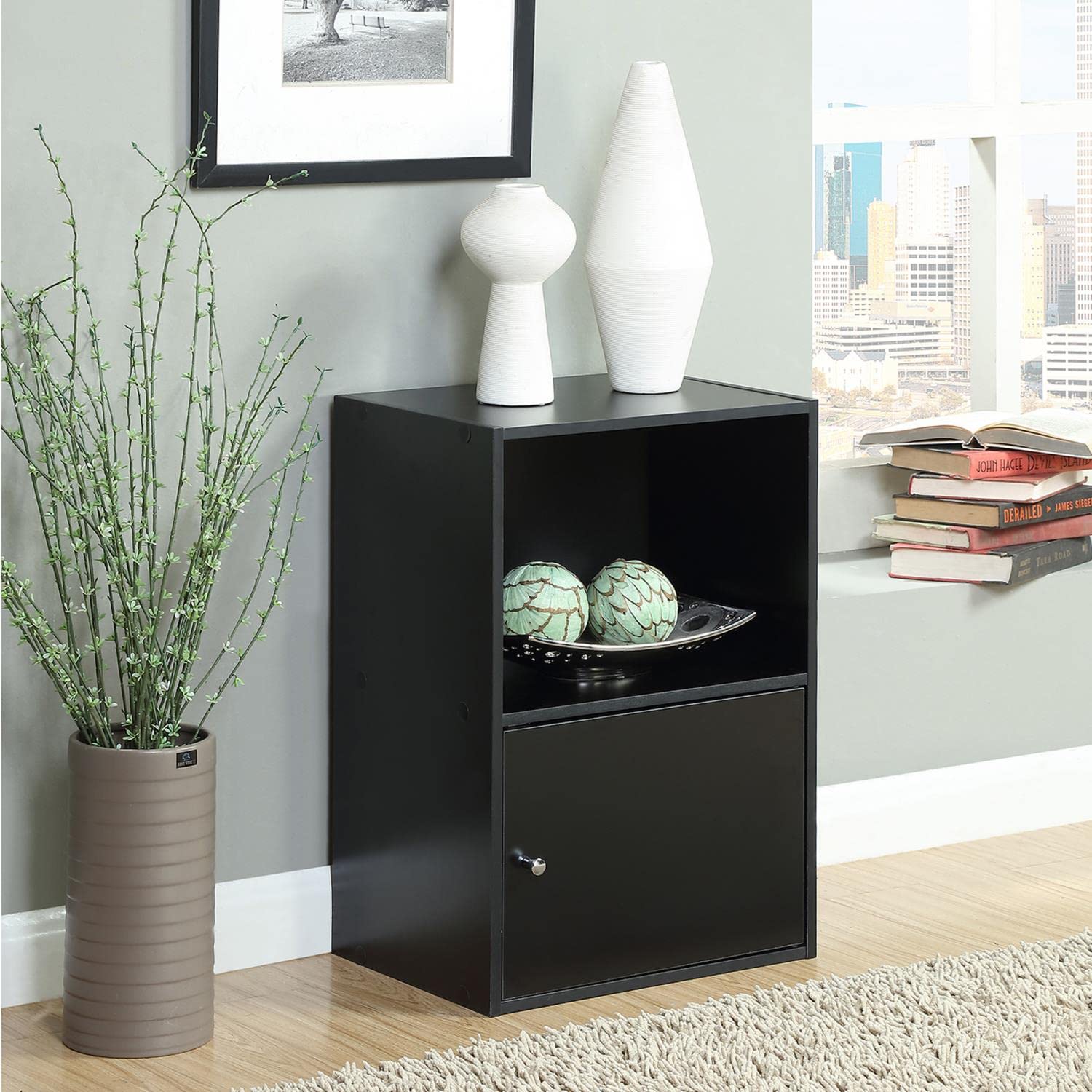 Convenience Concepts Xtra Storage, 1-Door Cabinet, Black