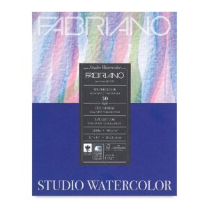 fabriano studio cold press watercolor pad, 11 x 14, white