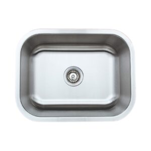 wells sinkware cmu2318-9 craftsmen series stainless steel kitchen sink, 23" 18 gauge, brushed matte finish