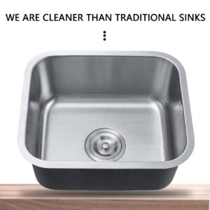 Wells Sinkware CMU2318-9 Craftsmen Series Stainless Steel Kitchen Sink, 23" 18 Gauge, Brushed Matte Finish