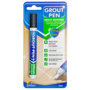 grout pen black tile paint marker: waterproof grout paint, tile grout colorant and sealer pen - black, narrow 5mm tip (7ml)