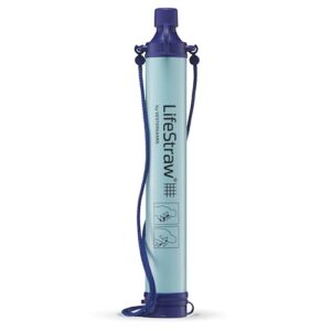 lifestraw personal water filter for hiking, camping, travel, and emergency preparedness, 1 pack, blue