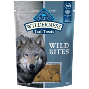 blue buffalo wilderness trail treats wild bites dog treats, grain-free and high-protein soft-moist dog treats made with natural ingredients, chicken recipe, 4-oz. bag