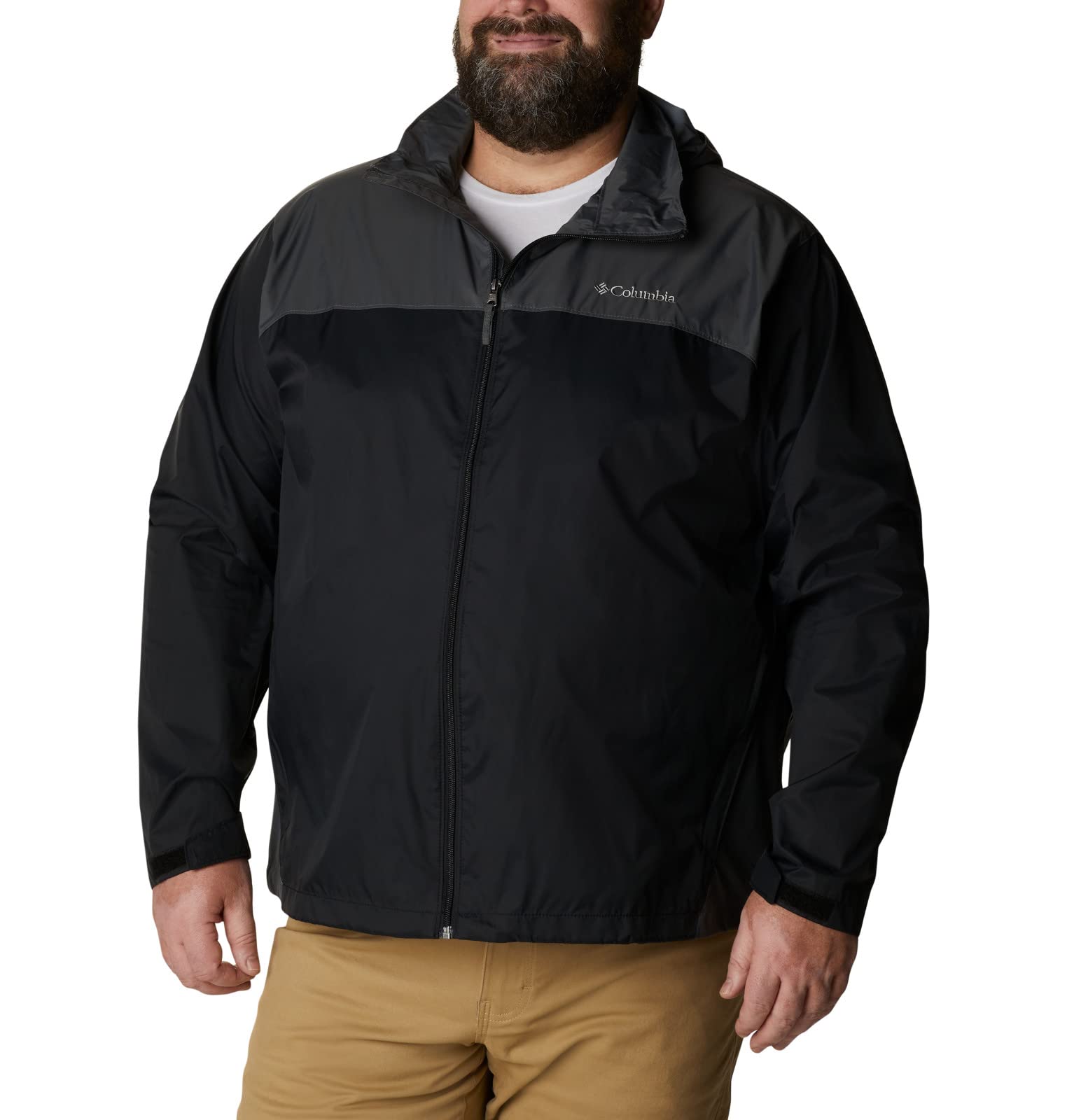 Columbia Men's Glennaker Lake Rain Jacket, Black/Grill, 4X Tall