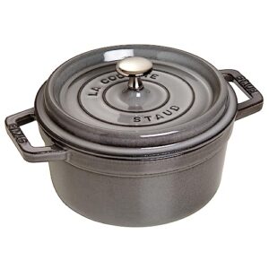 staub cast iron 2.75-qt round cocotte - graphite grey, made in france