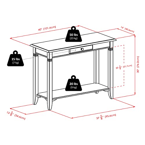 Winsome Nolan 30 x 40 x 15.98-Inch Composite Wood Console Table With Drawer, Cappuccino (40640)