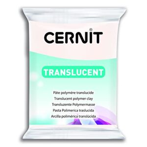 cernit transparant clay 56g, translucent white, 7 x 5.5 x 1.5 cm