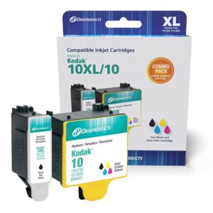 dataproducts dpc10cp kodak remanufactured #10bxl/10c black high yield & tri-color ink cartridge combo pack