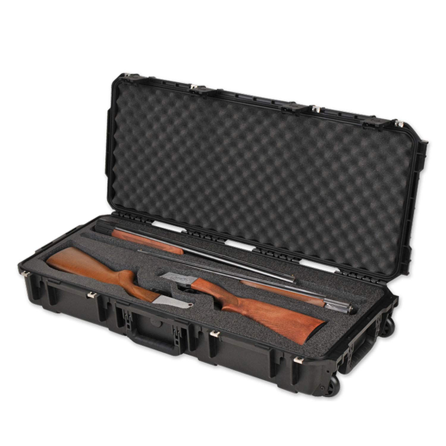 SKB Cases iSeries 3I-3614-CBD Hard Exterior Waterproof Double Custom Breakdown Shotgun Utility Case with Wheels and Trigger Release Latches, Black