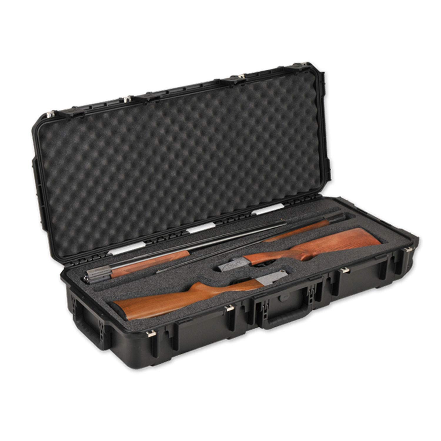 SKB Cases iSeries 3I-3614-CBD Hard Exterior Waterproof Double Custom Breakdown Shotgun Utility Case with Wheels and Trigger Release Latches, Black