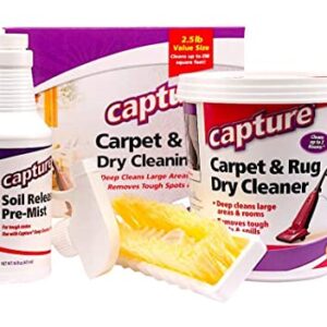 Capture Carpet Total Care Kit 250 - Home Couch and Upholstery, Car Rug, Dogs & Cats Pet Carpet Cleaner Solution - Strength Odor Eliminator, Stains Spot Remover, Non Liquid & No Harsh Chemical