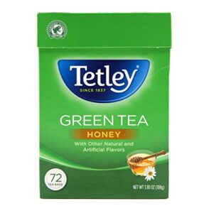 tetley green tea, honey, 72 tea bags