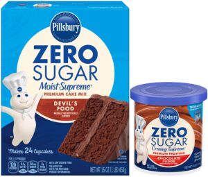 pillsbury moist supreme sugar free devil's food cake mix, 16 oz. and pillsbury creamy sugar free frosting chocolate fudge, 16 oz5